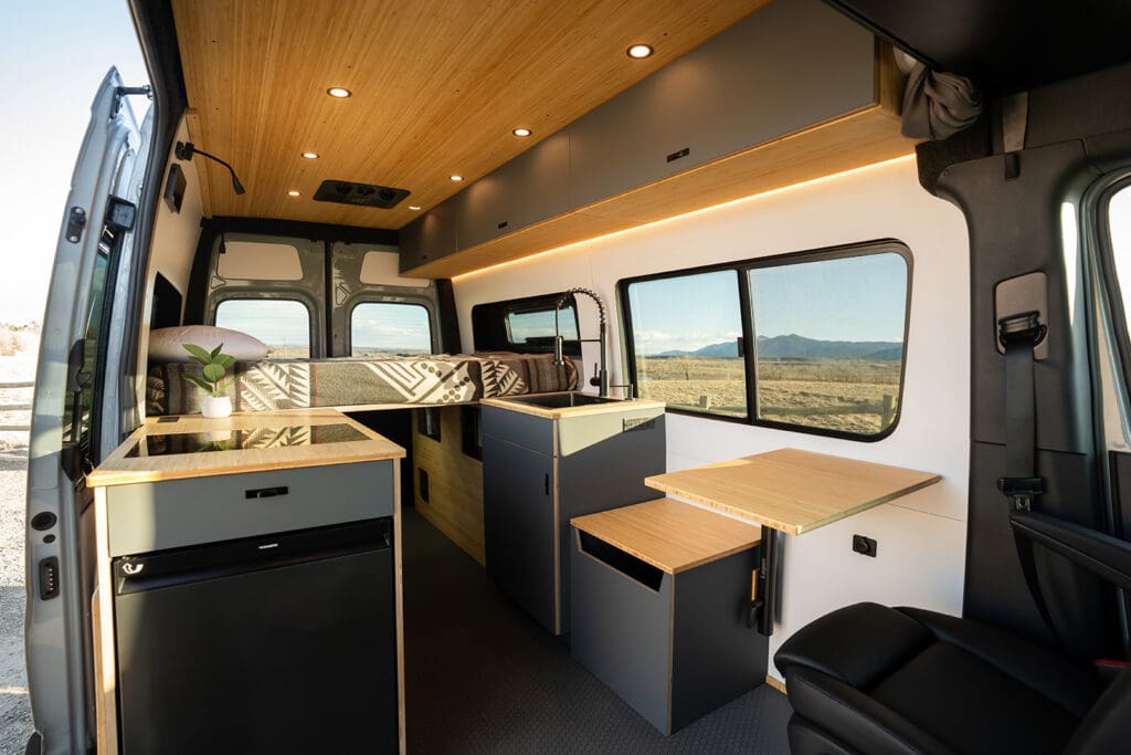 camper inside van